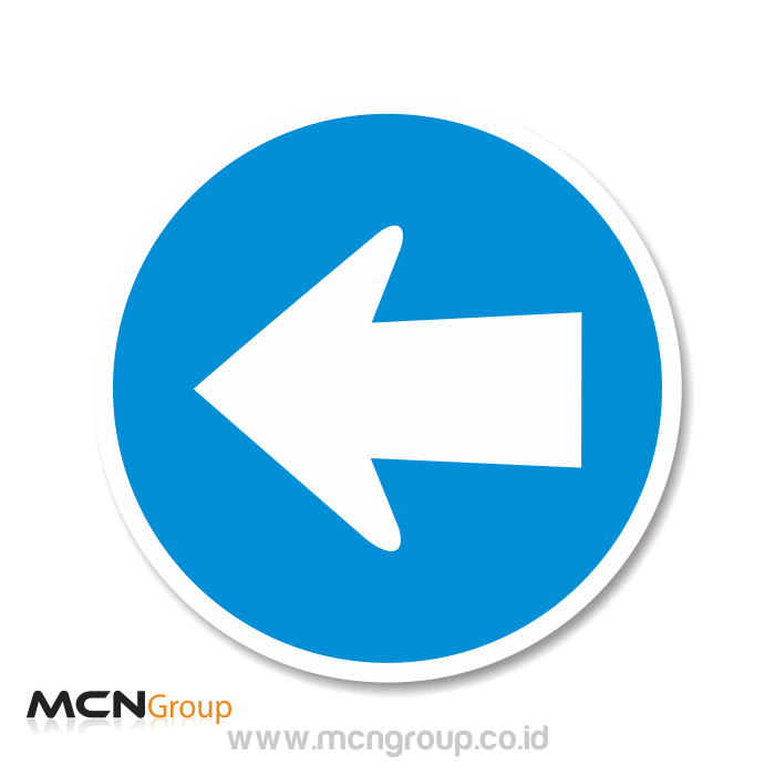 Rambu Lalu Lintas Perintah Mengikuti Ke Arah Kiri - PT MEGA CIPTA NIAGA